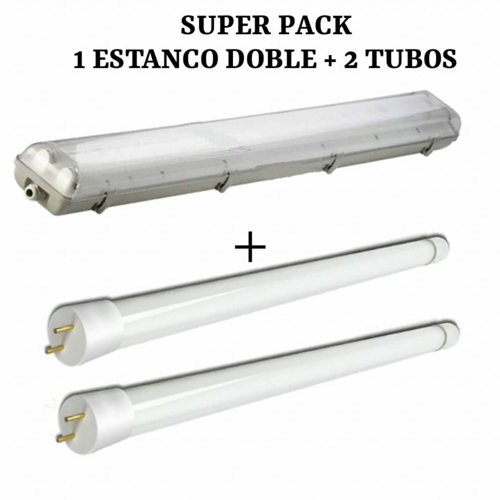 Equipo Estanco Led 2x18w Ip65 120cm + 2 Tubos 18w Luz Fria – Work LED