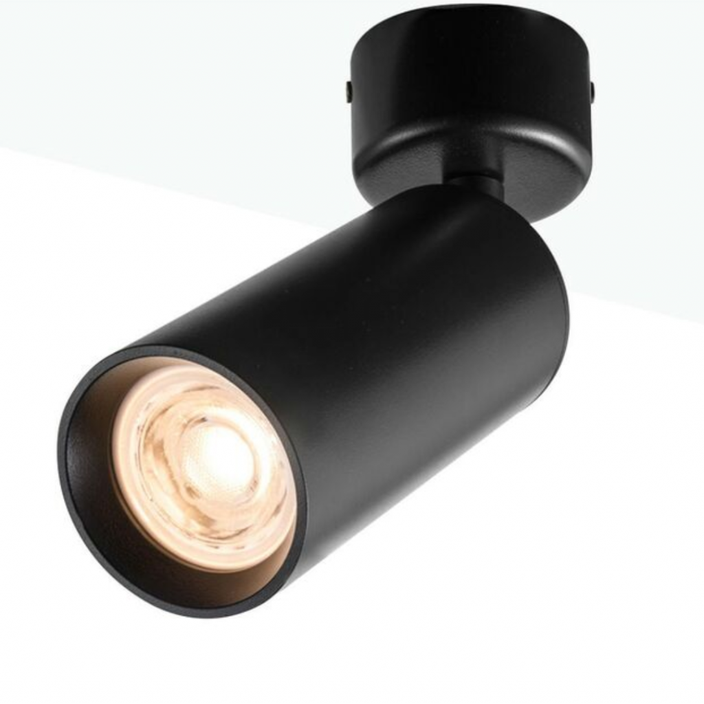 Foco Aplique Porta Gu10 Techo/muro Orientable Negro Want LUZ CALIDA ...